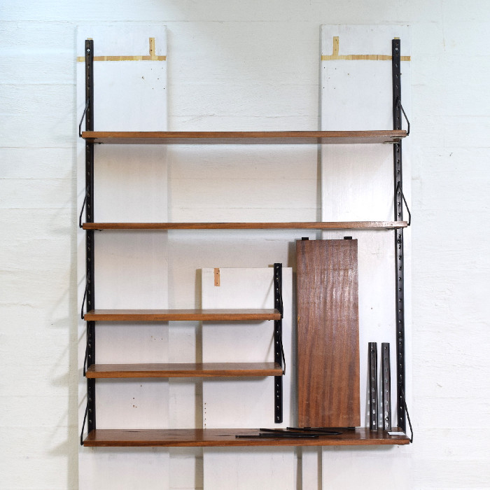 Vintage wall shelving system from the 1950s–60s