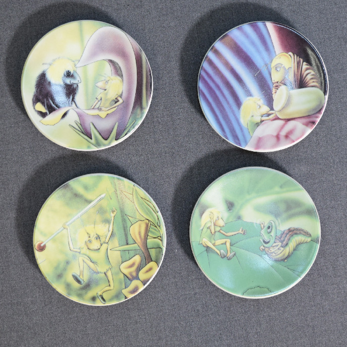 Vintage Arabia Caru series wall plates, set of 4